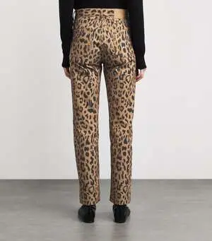 BLAZÉ MILANO Simba Leopard Print High-rise Jeans
