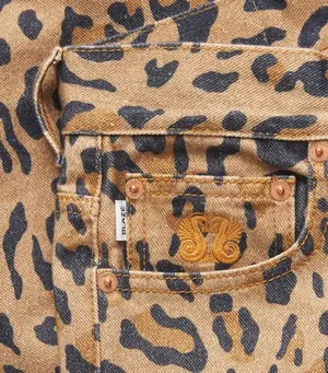 BLAZÉ MILANO Simba Leopard Print High-rise Jeans