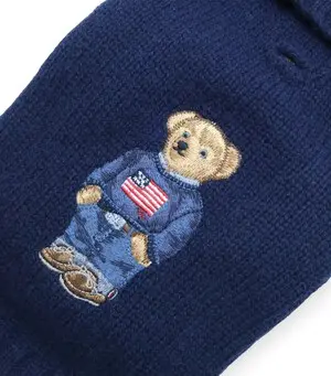 Ralph Lauren Wool-cashmere Polo Bear Dog Sweater - Navy