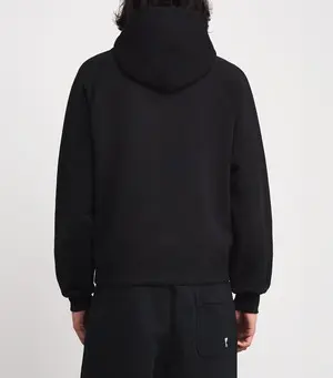 AMI Paris De Coeur Cotton Hoodie - Black