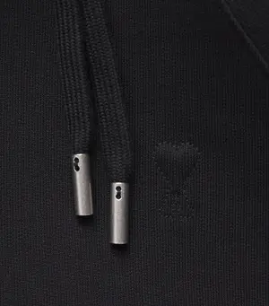 AMI Paris De Coeur Cotton Hoodie - Black