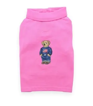 Ralph Lauren Cotton Polo Bear Dog Shirt - Pink