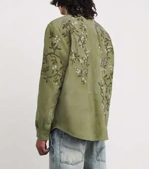 Amiri Suede Embroidered Shirt