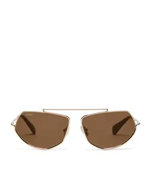 Max Mara Metal Square Sunglasses - Brown