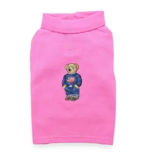 Ralph Lauren Cotton Polo Bear Dog Shirt - Pink