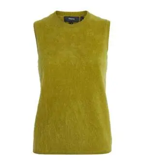 Theory Brushed Cashmere Sweater Vest - Green