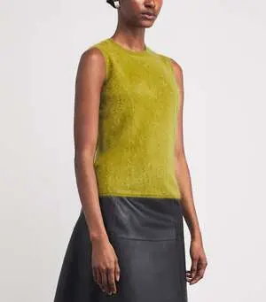 Theory Brushed Cashmere Sweater Vest - Green