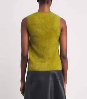 Theory Brushed Cashmere Sweater Vest - Green