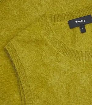 Theory Brushed Cashmere Sweater Vest - Green