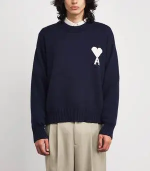 Ami De Coeur Wool-cotton Blend Sweater - Blue