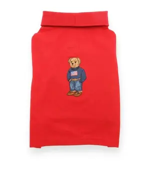Ralph Lauren Cotton Polo Bear Dog Shirt - Red