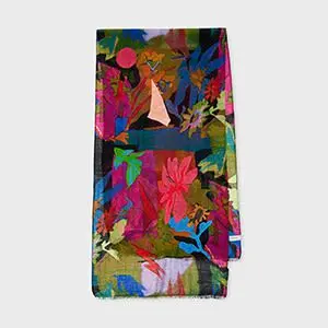 Paul Smith Mutlicolour Wool 'river Collage' Scarf