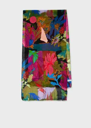 Paul Smith Mutlicolour Wool 'river Collage' Scarf