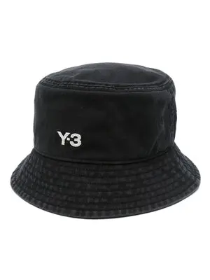 Y3 Logo Bucket Hat - Black