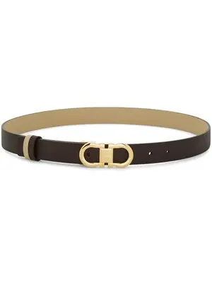 FERRAGAMO Gancini Leather Belt - Brown