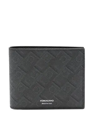 FERRAGAMO Monogram Bifold Wallet - Black