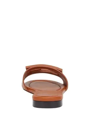 Fendi Baguette Leather Slides - Brown