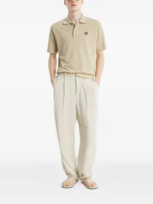 Maison Kitsuné Fox Head Cotton Polo Shirt - Beige