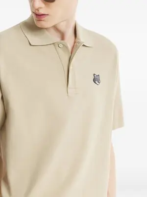 Maison Kitsuné Fox Head Cotton Polo Shirt - Beige