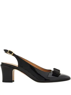 FERRAGAMO Leather Slingback Pumps - Black