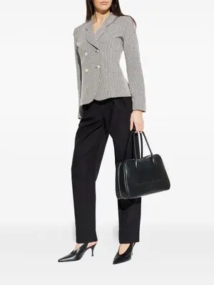 Emporio Armani Double-breasted Houndstooth Blazer - Beige