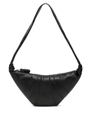 LEMAIRE Croissant Medium Leather Shoulder Bag - Black