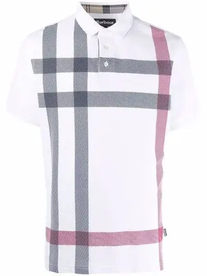 Barbour Blaine Tartan Piquet Polo - White
