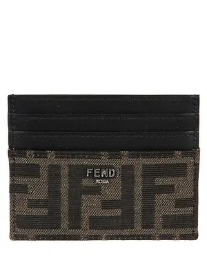 Fendi Ff Jacquard Card Holder - Black