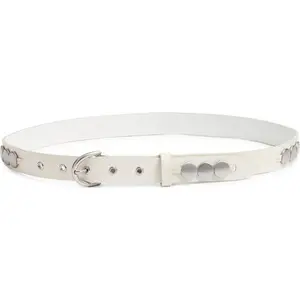 Rag & Bone Luna Leather Belt - Antique White