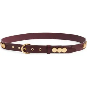 Rag & Bone Luna Leather Belt - Deep Plum