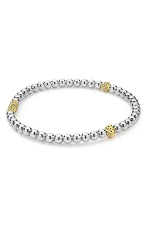 Lagos Caviar Icon Stretch Bracelet - Silver