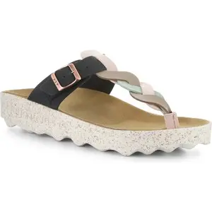 Fly London Cardigen Flip Flop Black Multi