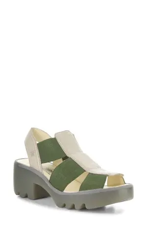 Fly London Teev Platform Sandal - Taupe/khaki