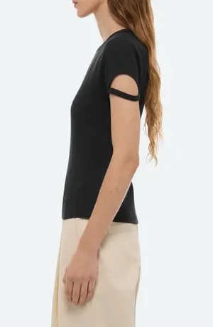 Helmut Lang Raglan Sleeve Rib T-shirt - Black