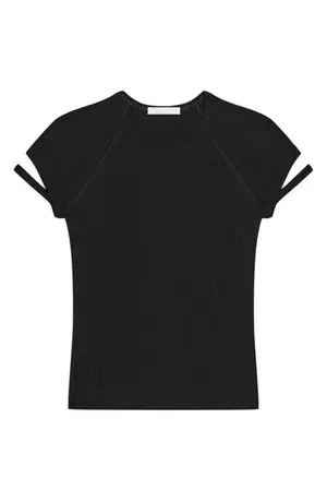 Helmut Lang Raglan Sleeve Rib T-shirt - Black