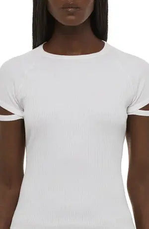 Helmut Lang Raglan Sleeve Rib T-shirt - Optic White