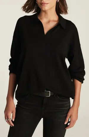 MAVI Wool Polo Sweater - Black