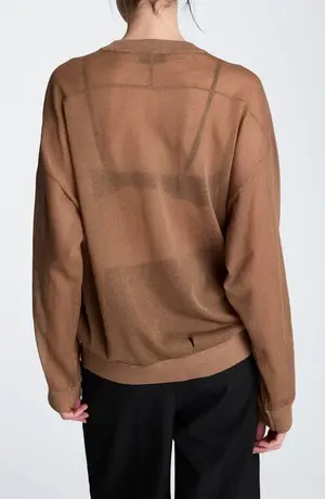 KENNETH COLE Sheer Crewneck Sweatshirt - Mesquite