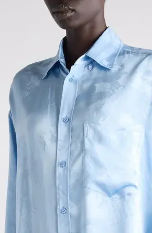 Balenciaga Washed Silk Cocoon Shirt