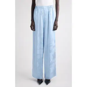 Balenciaga Washed Silk Jacquard Pajama Pants - 5840 Baby Blue