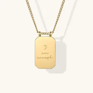 MANTRA I Am Enough Pendant Necklace - Yellow Gold