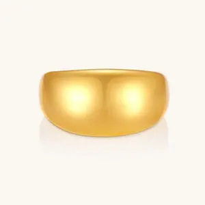 MANTRA I Am Powerful Dome Ring Yellow Gold