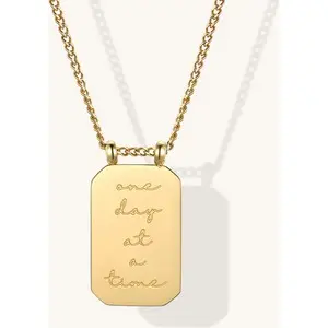 MANTRA One Day At A Time' Pendant Necklace - Yellow Gold