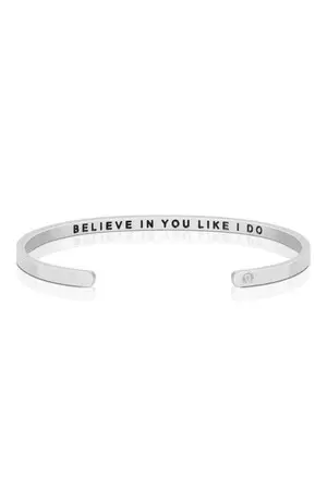 MANTRA Believe In You Like I Do' Cuff Bracelet - Silver