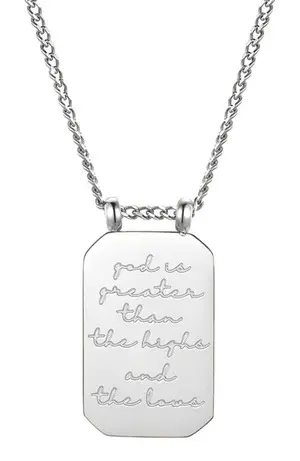 MANTRA God Is Greater Than The Highs And The Lows' Necklace - Silver