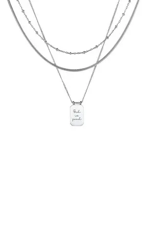 MANTRA God Is Good Layered Necklace - Silver