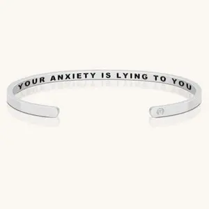 MANTRA Bangle Bracelet - Silver