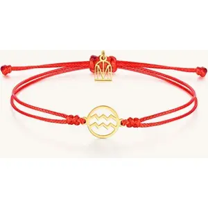 MANTRA Zodiac Thread Bracelet - Aquarius Yellow Gold
