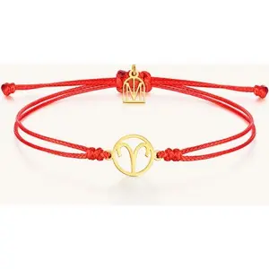 MANTRA Zodiac Thread Bracelet - Aries Yellow Gold