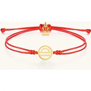 MANTRA Zodiac Thread Bracelet - Libra Yellow Gold